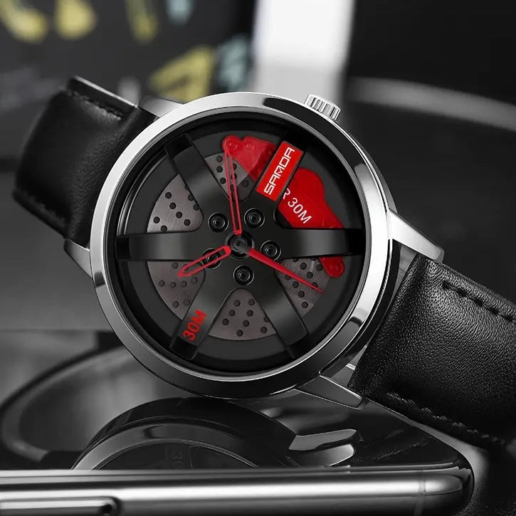 Black Red Sport Rim Watch with Stainless Steel Strap | Buy Automatic ...