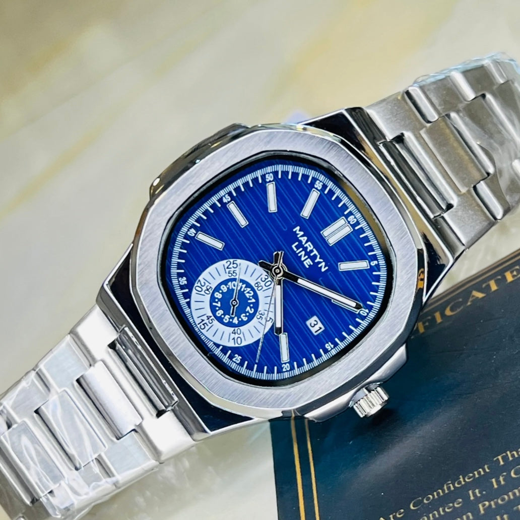 Martyn Line - Minimalist Watch with Date in Stainless Steel Chain Body ...