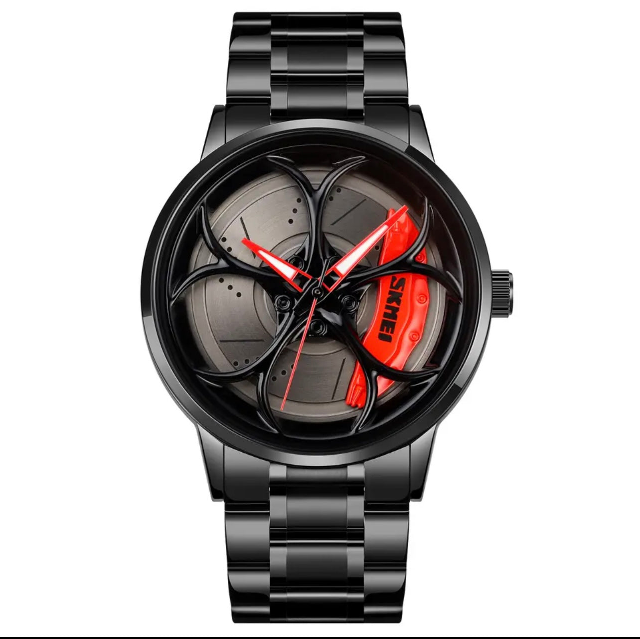 Black Red Sport Rim Watch with Stainless Steel Strap | Buy Automatic ...