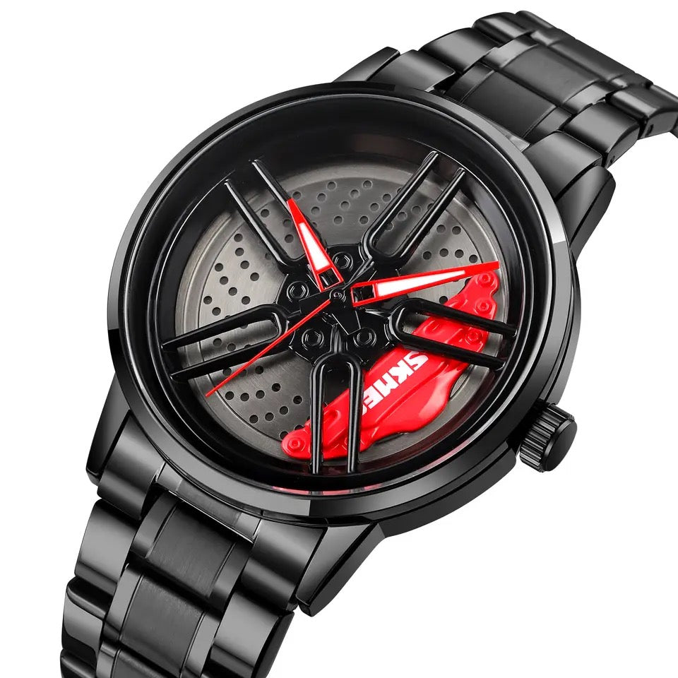 Black Red Sport Rim Watch with Stainless Steel Strap | Buy Automatic ...