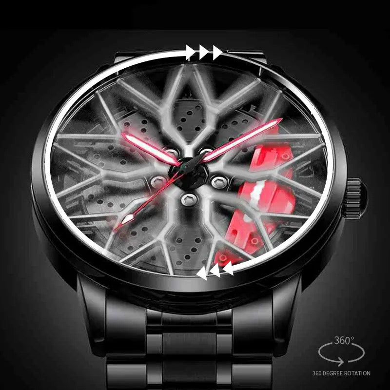 Black Red Sport Rim Watch with Stainless Steel Strap | Buy Automatic ...