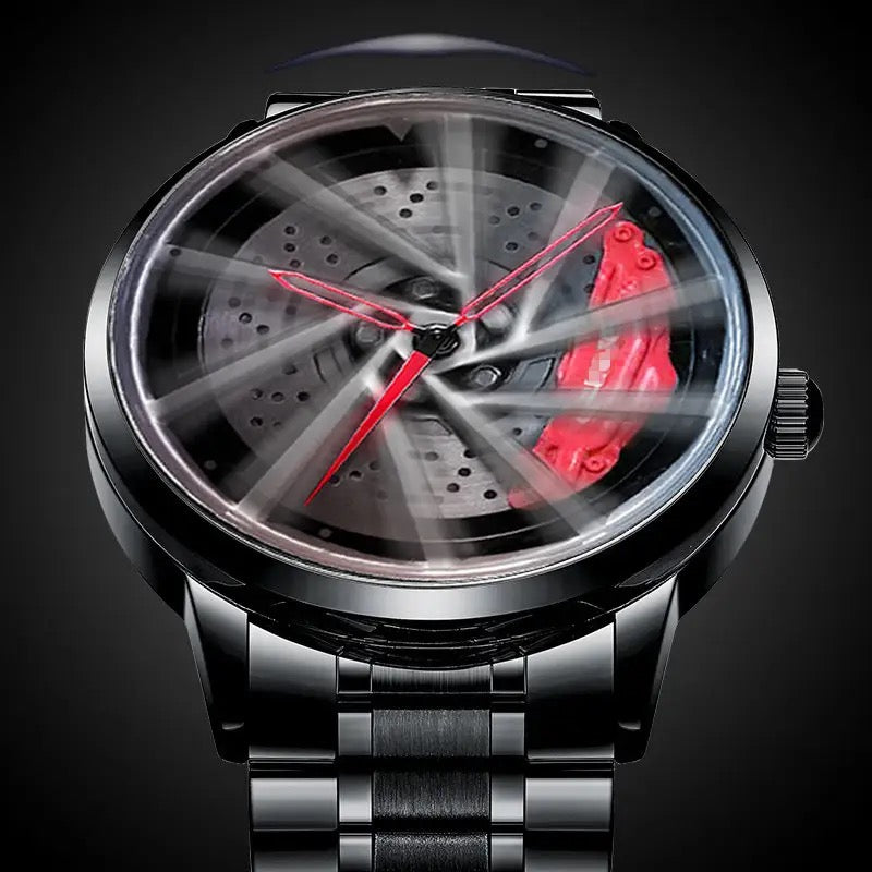 Black Red Sport Rim Watch with Stainless Steel Strap | Buy Automatic ...