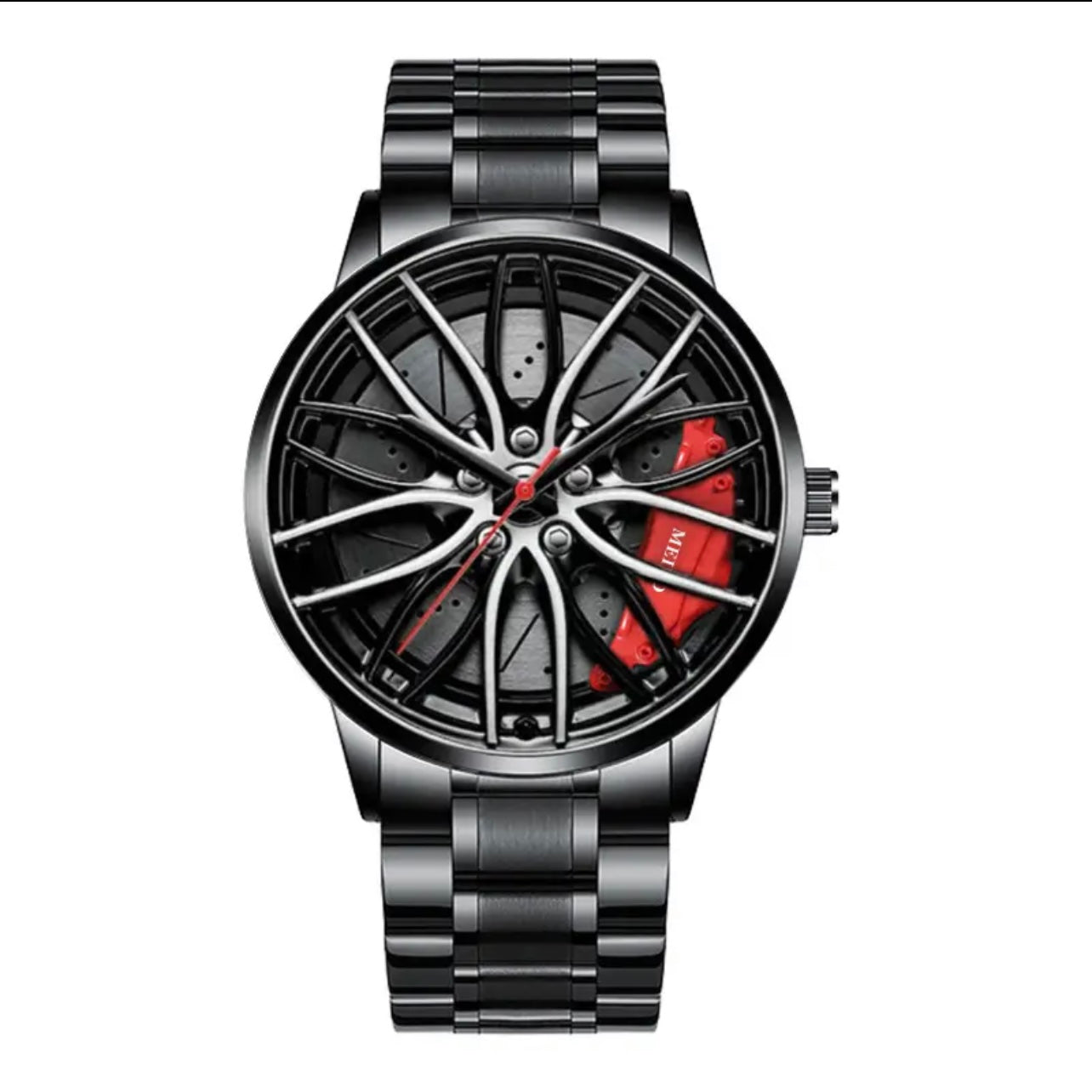 Black Red Sport Rim Watch with Stainless Steel Strap | Buy Automatic ...
