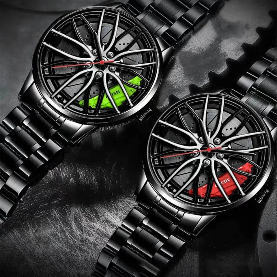 Black Red Sport Rim Watch with Stainless Steel Strap | Buy Automatic ...