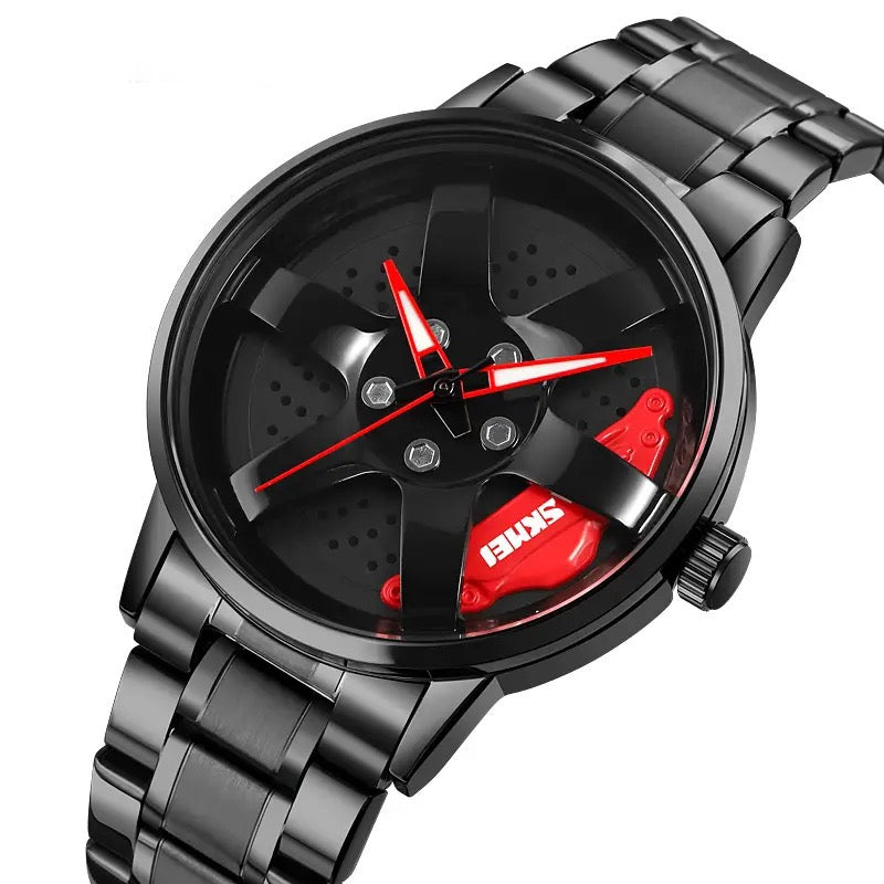 Black Red Sport Rim Watch with Stainless Steel Strap | Buy Automatic ...