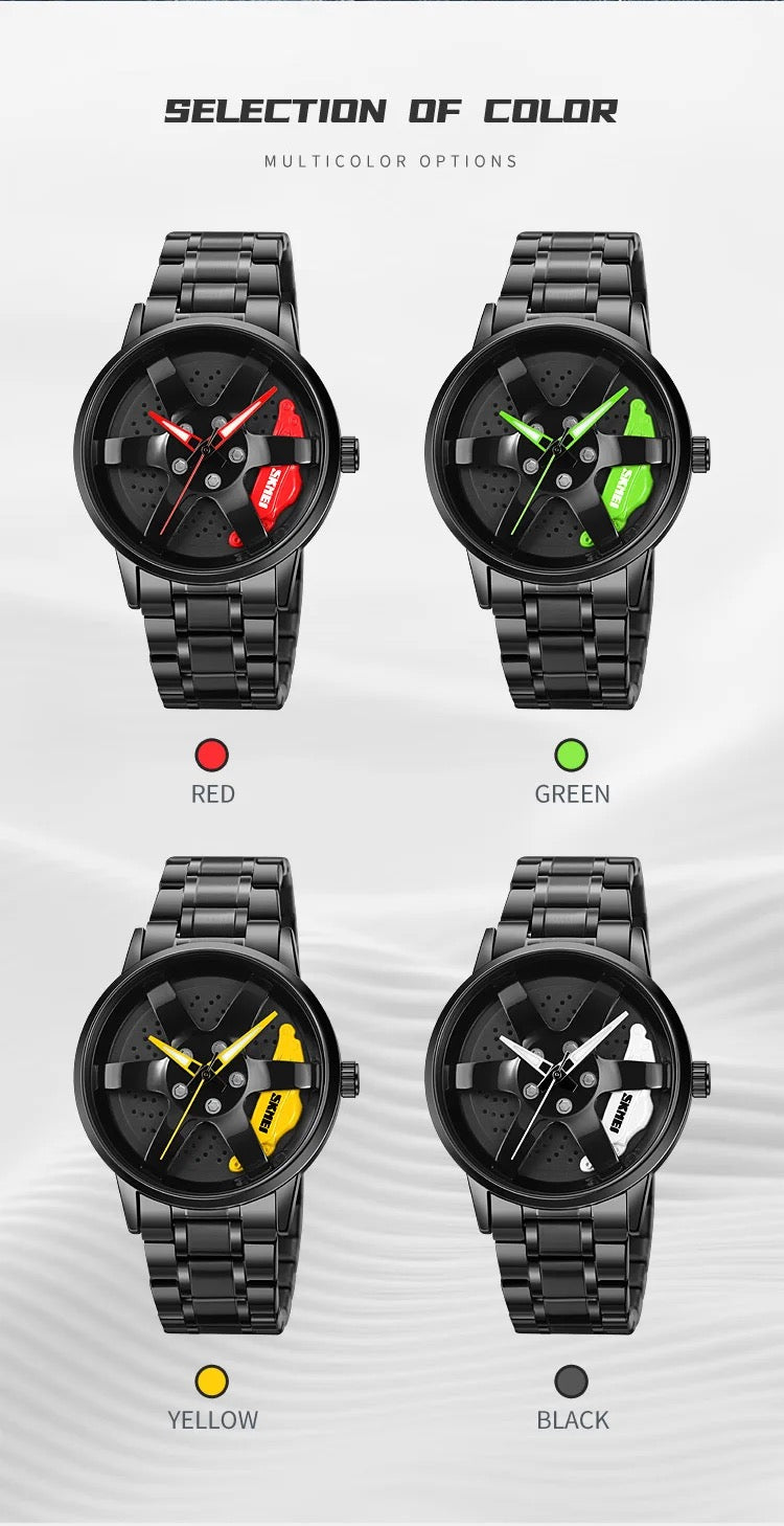 Black Red Sport Rim Watch with Stainless Steel Strap | Buy Automatic ...