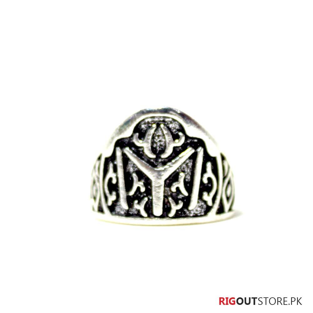 Silver Engraved Alpaca Kayı Tribe Ertugrul Tribe Ring | Buy artificial ...