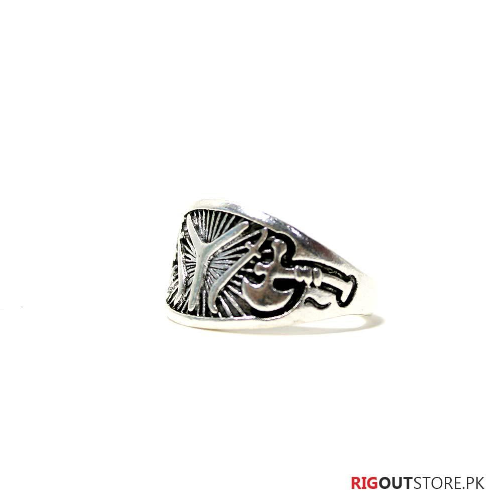 Silver Black Round Alpaca Kayı Tribe Ertugrul Tribe Ring | Buy ...