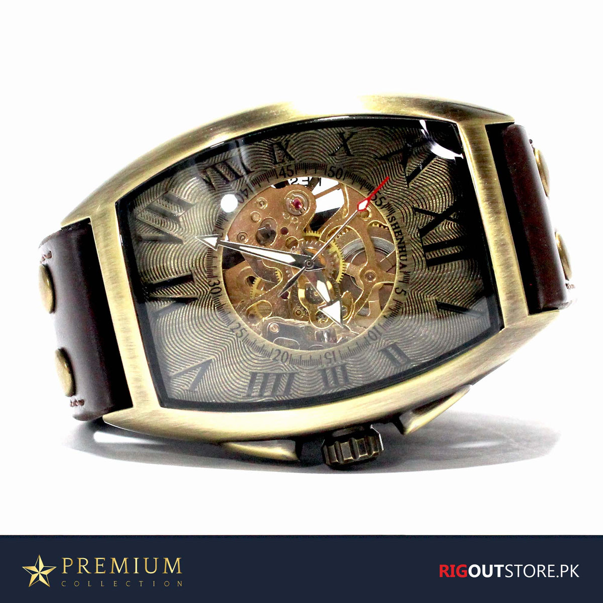 Tourbillion - Bronze Automatic Skeleton Square Watch | Buy Automatic ...