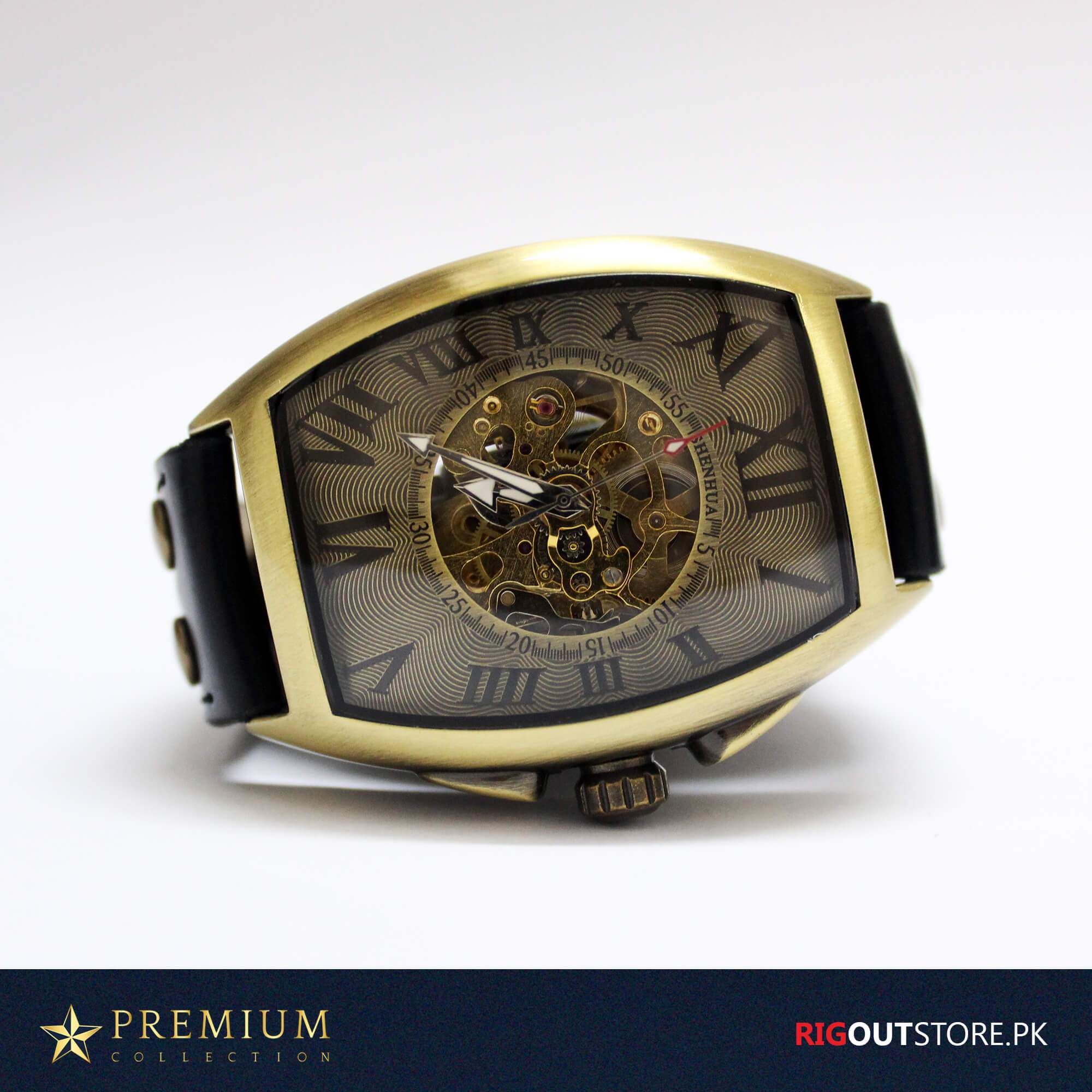 Tourbillion - Bronze Automatic Skeleton Square Watch | Buy Automatic ...